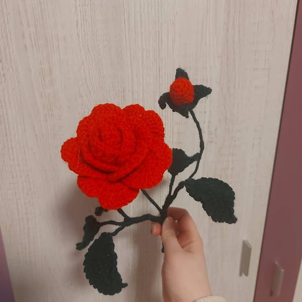 Passionate Red Roses Crochet Pattern, Crochet Flower Bouquet Pattern ...