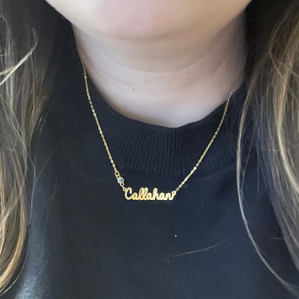 Custom Name Choker With Birthstone • Everyday Name Necklace ...