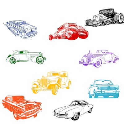 Car Stamp Brushes Procreate, Retro Cars Stamps, Modern & Classic Car ...