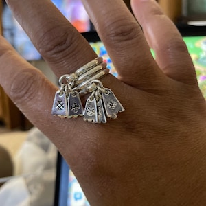 Yellow Gold Plated 7 Days Ring, Women's Ring With Charms, Pagan Seven ...