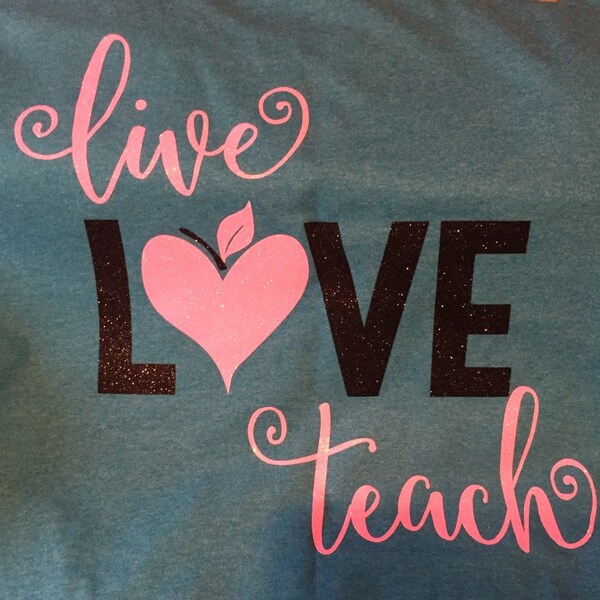 Live Love Teach SVG, DXF, EPS, Png Files for Cutting Machines Cameo or ...