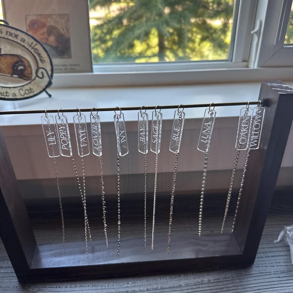 Acrylic Jewelry Tags Personalized Custom Names Permanent Jewelry Chain ...