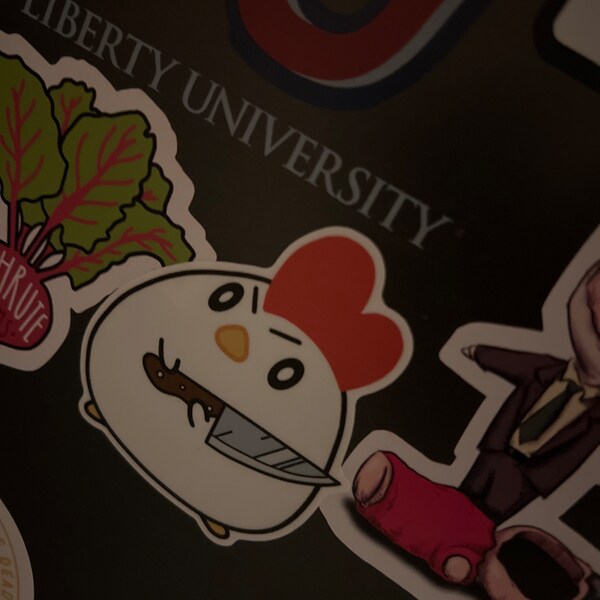 Chicken With a Knife Sticker - Etsy