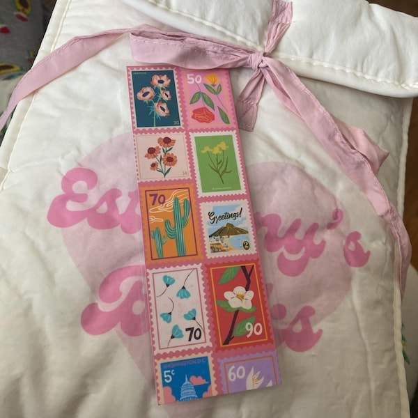 Vintage Nature Stamp Bookmark Flower Autumn Garden Butterfly Travel ...