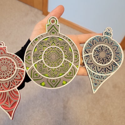 3D Christmas SVG DXF Bundle Ornament Svg 3D Mandala Svg Layered Mandala ...