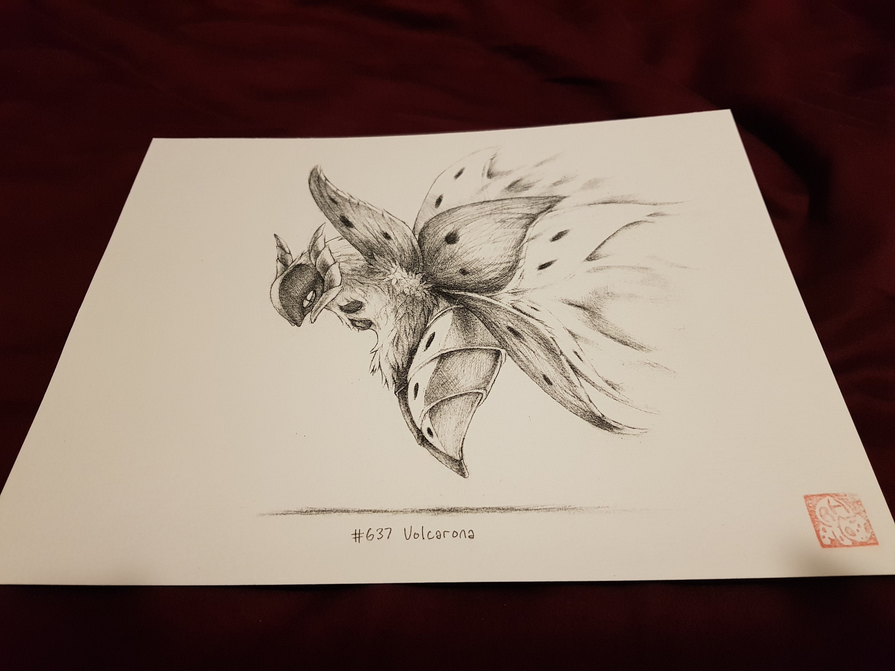 Volcarona 8 X 10 Print pokemon Drawing Art Artwork | Etsy Australia