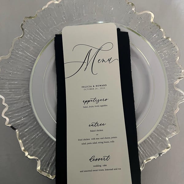Classic Menu Template, Wedding Menu Template, Chic Menu Template, Gold ...