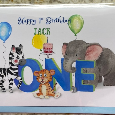 Personalized First Birthday Card, Girl First Birthday Card, One ...