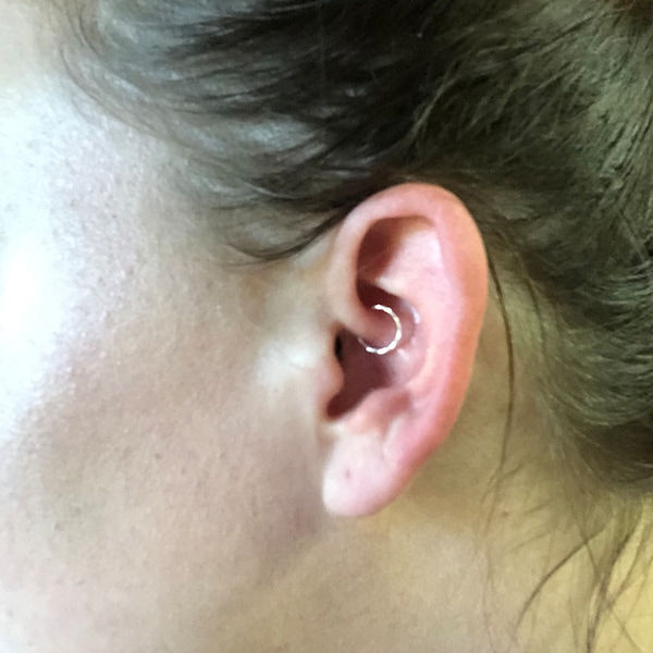 Daith Earring Piercing - Diamond Cut Daith Hoop - Silver Daith Hoop ...