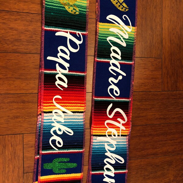 Custom Sarape Sash, Mexican Fiesta Bridal Shower Sash, Personalized ...