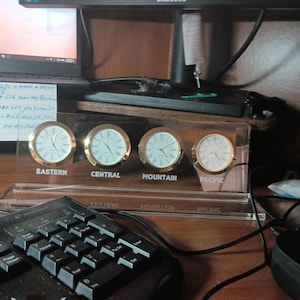 Time Zone Clock. 4 Customizable Zones. Optional Zone Labels. Personal ...