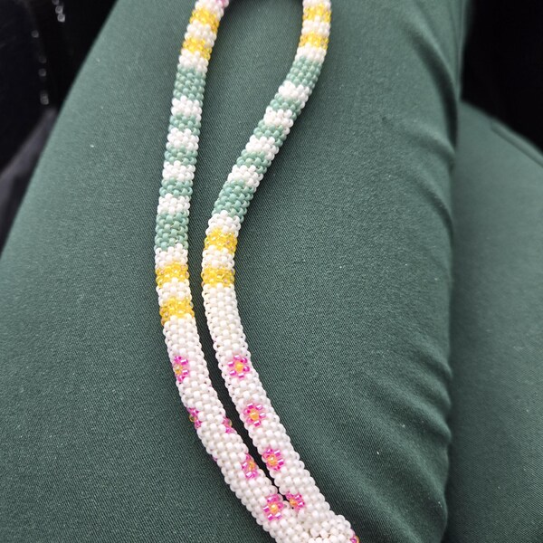 Swirl Series Peyote Stitch Triangle Earrings Rose & Peach - Etsy