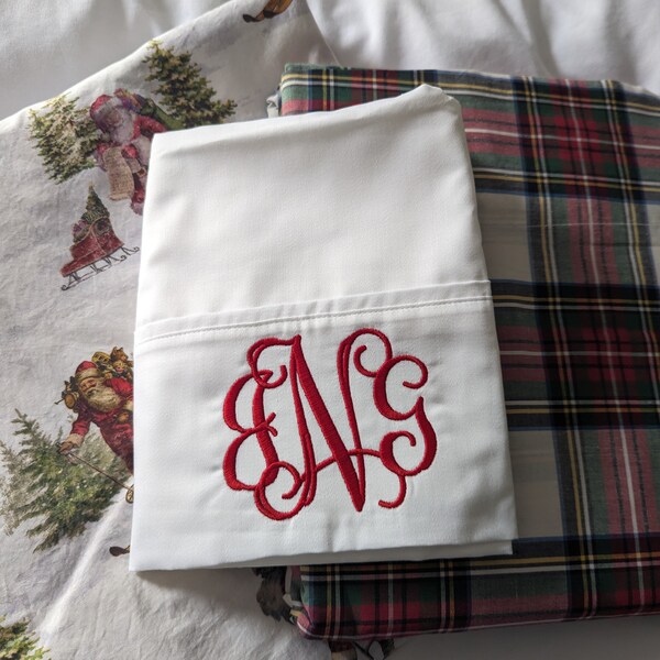 Monogram Pillowcase, Set of Monogrammed Pillowcases, Pillowcase ...
