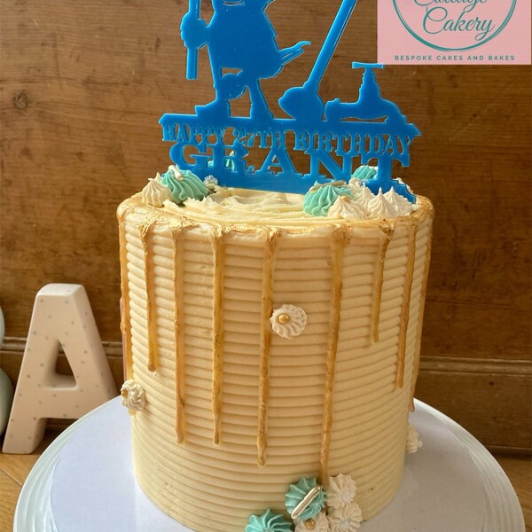 Personalised Acrylic Plumbing Birthday Cake Topper Decoration for ...
