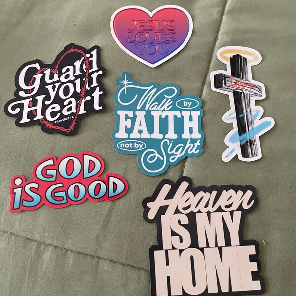 24 Christian Stickers | Christian Sticker Pack | Faith Stickers ...