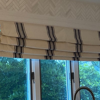 Custom Roman Shades With Ribbon Trim Banding, Made to Order, Any Size ...