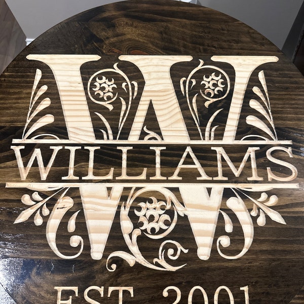 Wood Monogram Sign - Etsy