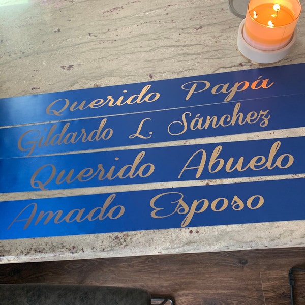 Funeral Ribbon, Memorial, for Cemetery Flowers, Personalized Sash ...