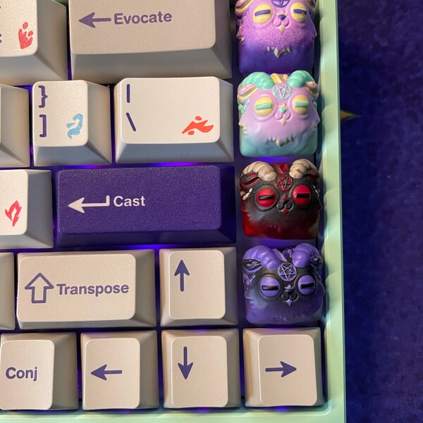 Satanic Cute Goat Resin Keycap for Mechanical Keyboards With Cherry Mx ...