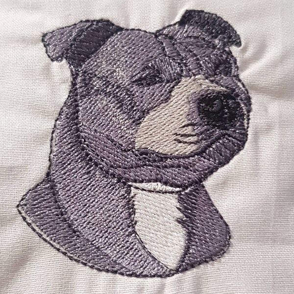 Staffy Dog Head - Machine Embroidery Design, Embroidery Designs ...