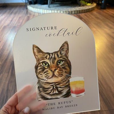 Custom Illustrated Pet Arched Bar Sign Pet Bar Menu, Custom Wedding Bar ...