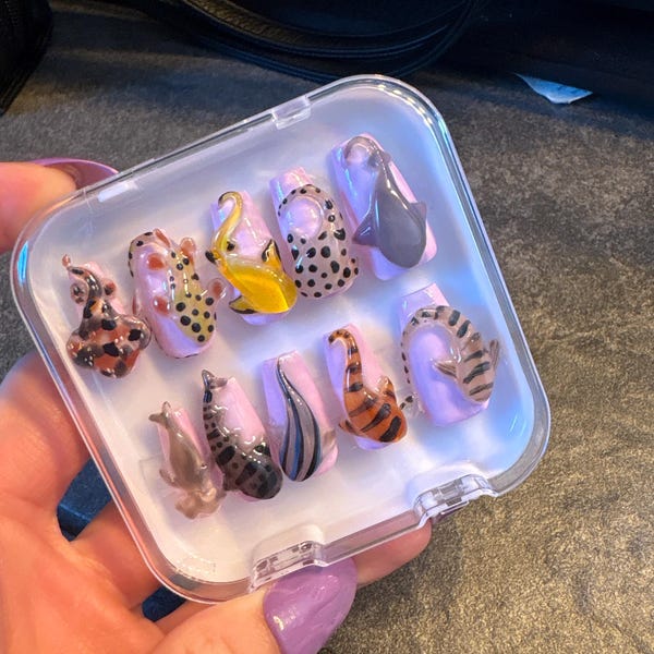 Mediterranean Food Press on Nails, 3D Seafood Bread Olive Nail Art ...