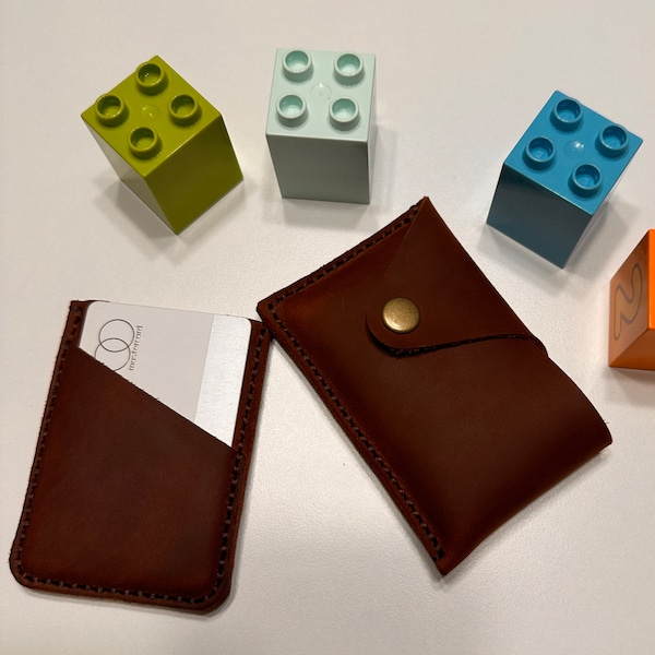 Small Leather Card Holder,minimal Card Holder, Leather Card Wallet ...
