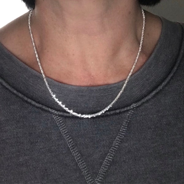 925 Sterling Silver Sparkle Glitter Margarita Twisted Rock Chain ...