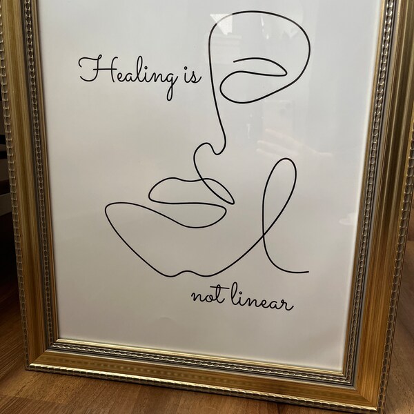 HEALING is NOT LINEAR Wall Art Print, Self Love Art, Therapy Office ...