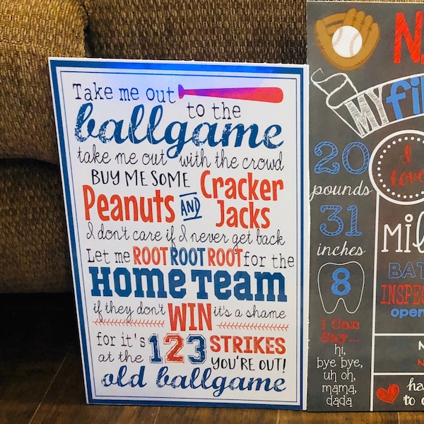 Baseball Subway Sign. Take Me Out the Ballgame Sign. Printable Baseball ...