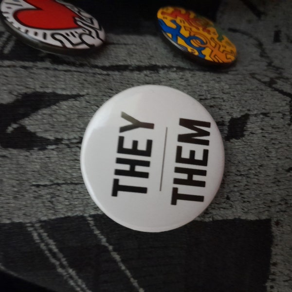 Transgender Flag Pronoun Buttons | She Her Button | He Him Button ...