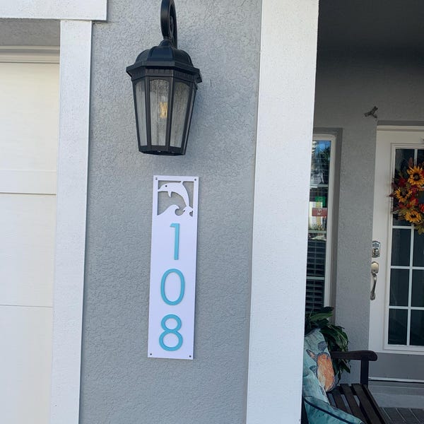 Coastal Address Numbers Plaque | Vertical or Horizontal | Beach House ...