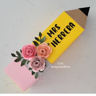 SVG File Bundle: 3D Pencil Gift Box and 3D Colored Pencil Gift Box ...