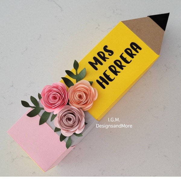 SVG File Bundle: 3D Pencil Gift Box and 3D Colored Pencil Gift Box ...