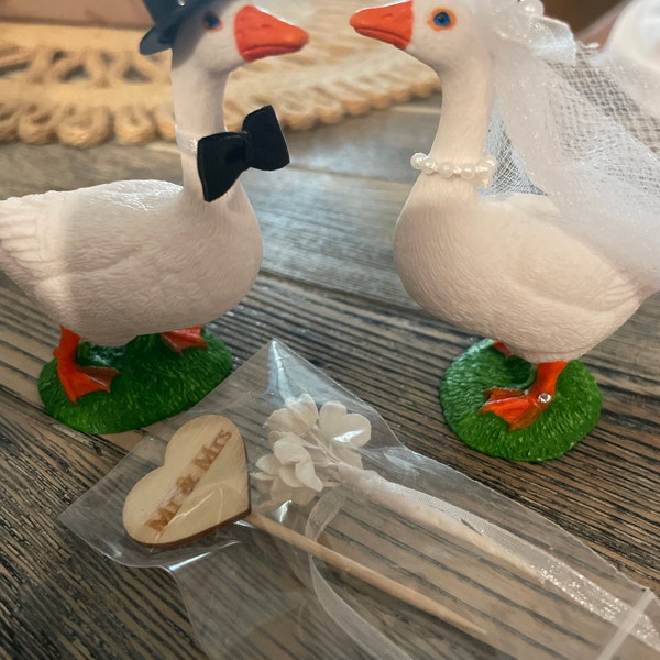 Goose-wedding-cake Topper-bride-groom-farm-animal-funny-unique-barn ...