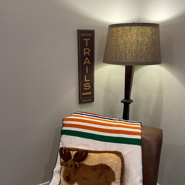 Trails Sign, Outdoor Hiking Trail Sign, Trail Decor, Wooden Sign, Bike ...