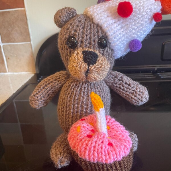 Birthday Bear 22pin Circular Knitting Machine Pdf Pattern - Sentro Addi ...