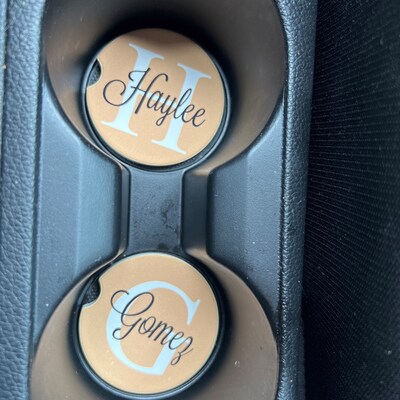 Monogram Car Coasters, Personalized Car Cup Holder Coasters - Etsy