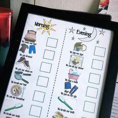 Kids, Morning and Evening, Routine Chart, Printable, Toddlers, Visual ...