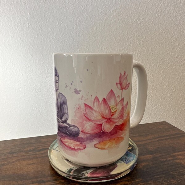 Mountain Sunset Ceramic Mug, Wood Panel Like Design Coffee Cup, Nature ...