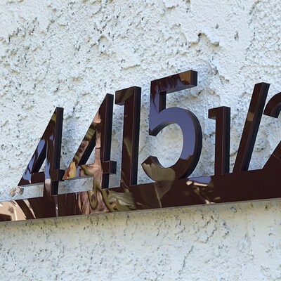 Modern House Numbers Yellow With Black Acrylic Contemporary Home ...