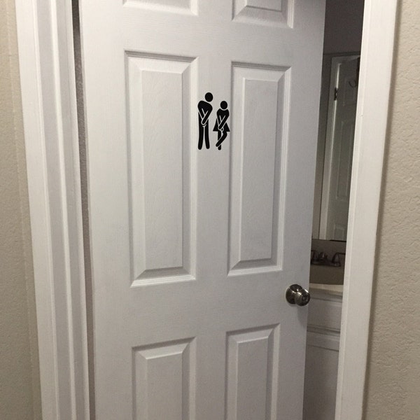 Restroom Sign Vinyl Adhesive Decal - Etsy