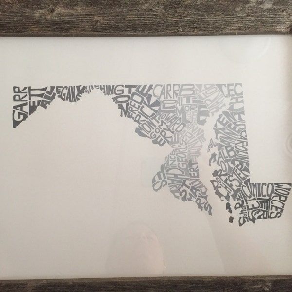 Florida Typography Map Art Unframed Print Customizable State Poster ...