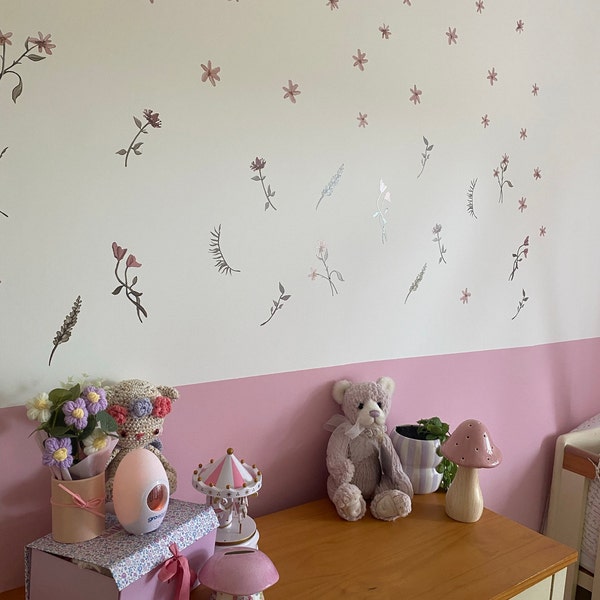 Wildflower Nursery Wall Sticker Kids Room Flower Wall Stickers Nursery ...