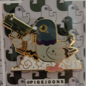 Glow in the Dark Ghostface Pigeon Pin Handmade Hard Enamel Pin Perfect ...