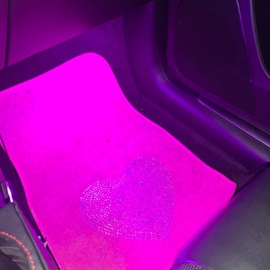 Heart Universal Fit Front/rear 4-piece Full Set Crystal Bling Sequins ...