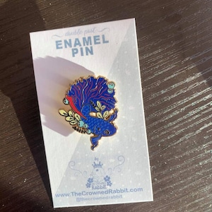 Red and Blue Betta Fish Enamel Pin, Betta Fish, Betta, Betta Pin, Fish ...