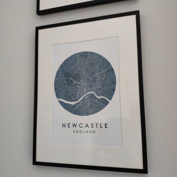Newcastle City Map Print, Street Map Art, Newcastle Map Poster ...