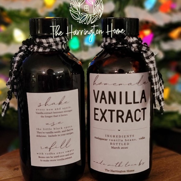 Homemade Vanilla Extract Label Template Printable Gift Sticker ...