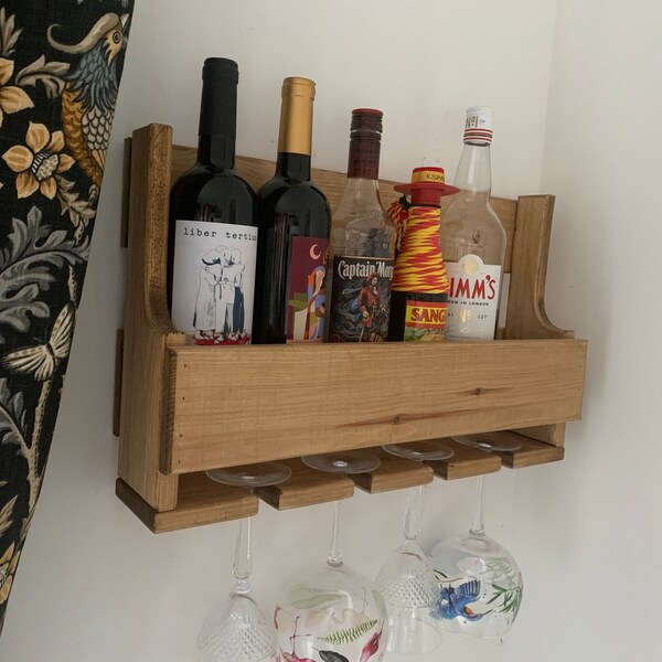 Wall Mounted Home Bar, Drinks Rack, Gin Rack, Cocktail Cabinet, Wine ...